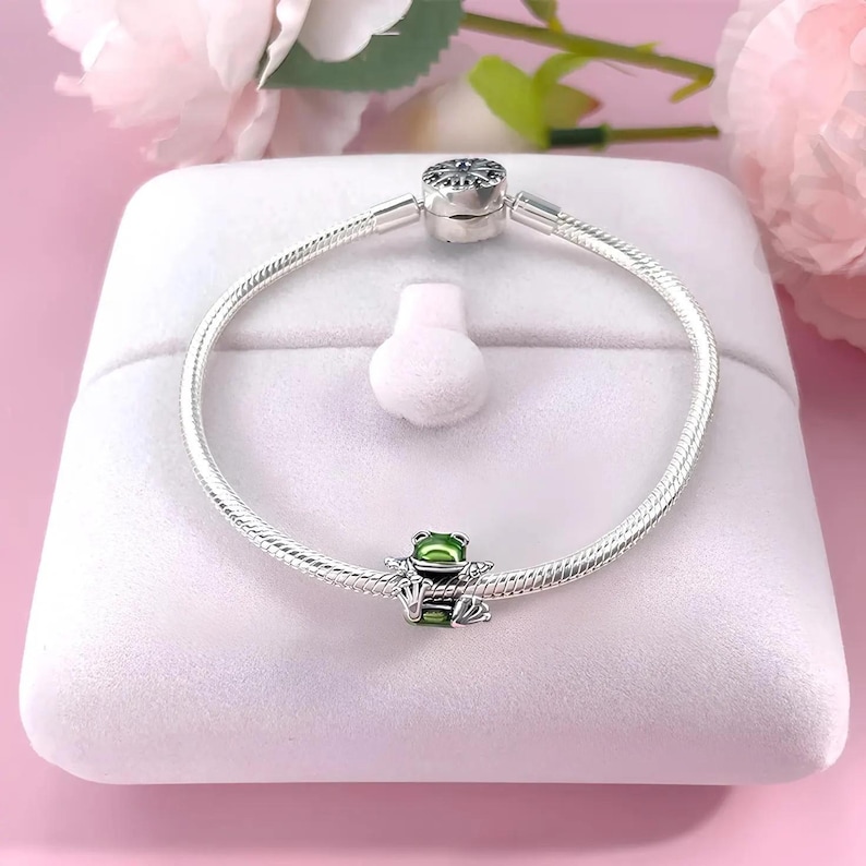 Silver Pandora Climbing Frog Charm, Cute Frog Holding on to Bracelet ...