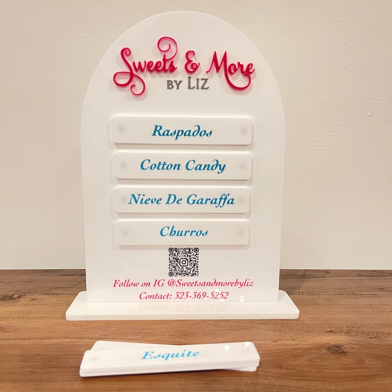Acrylic Menus - Etsy