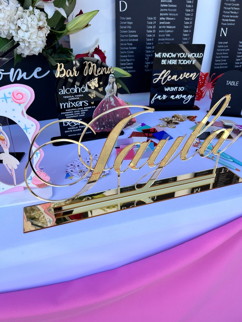 Custom Acrylic Name Display, Personalized Event & Wedding Decor, Modern ...