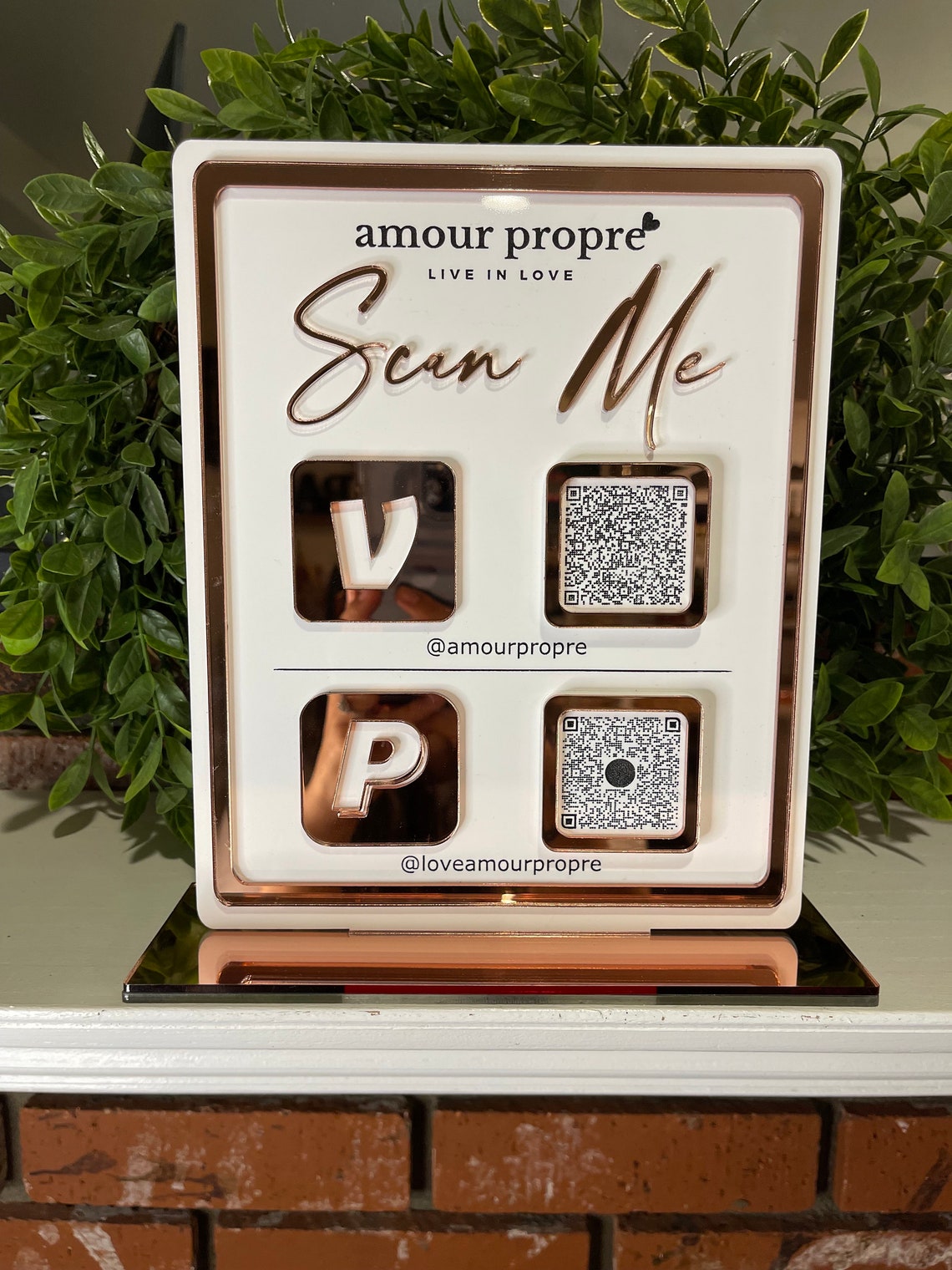 Custom 8x10 QR Code Sign With Engraved Logo, Double-layered Acrylic ...