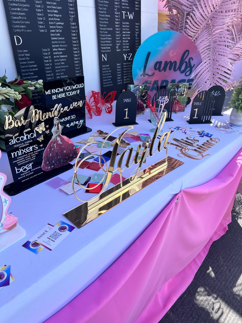 Custom Acrylic Name Display, Personalized Event & Wedding Decor, Modern ...