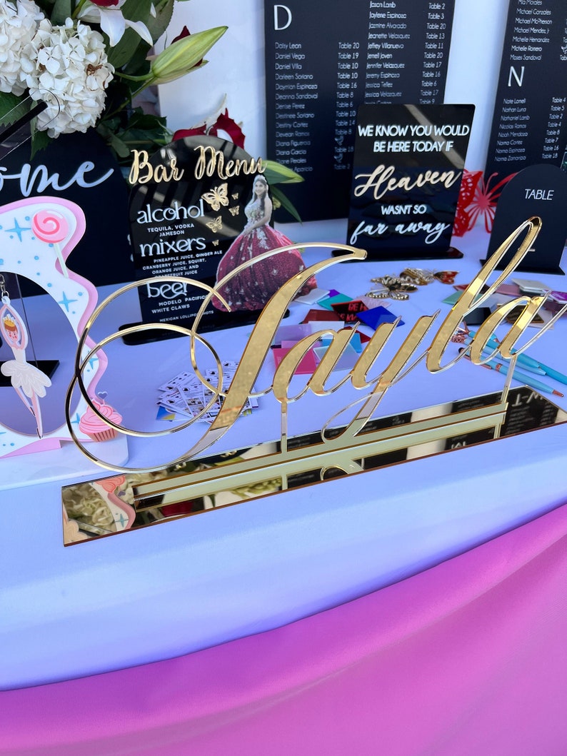 Custom Acrylic Name Display, Personalized Event & Wedding Decor, Modern ...