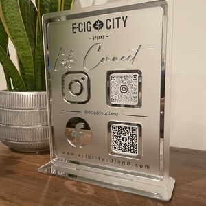 Custom 8x10 QR Code Sign With Engraved Logo, Double-layered Acrylic ...