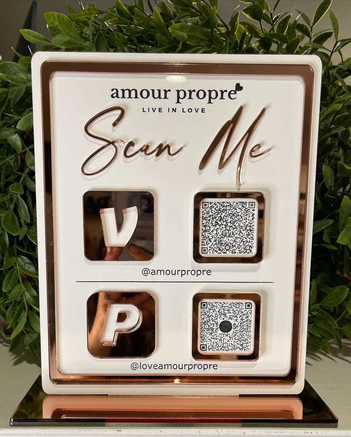 Custom 8x10 QR Code Sign With Engraved Logo, Double-layered Acrylic ...