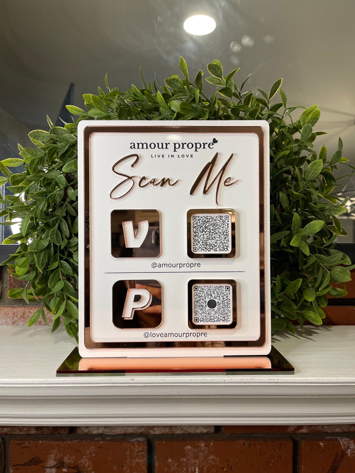 Custom 8x10 QR Code Sign With Engraved Logo, Double-layered Acrylic ...