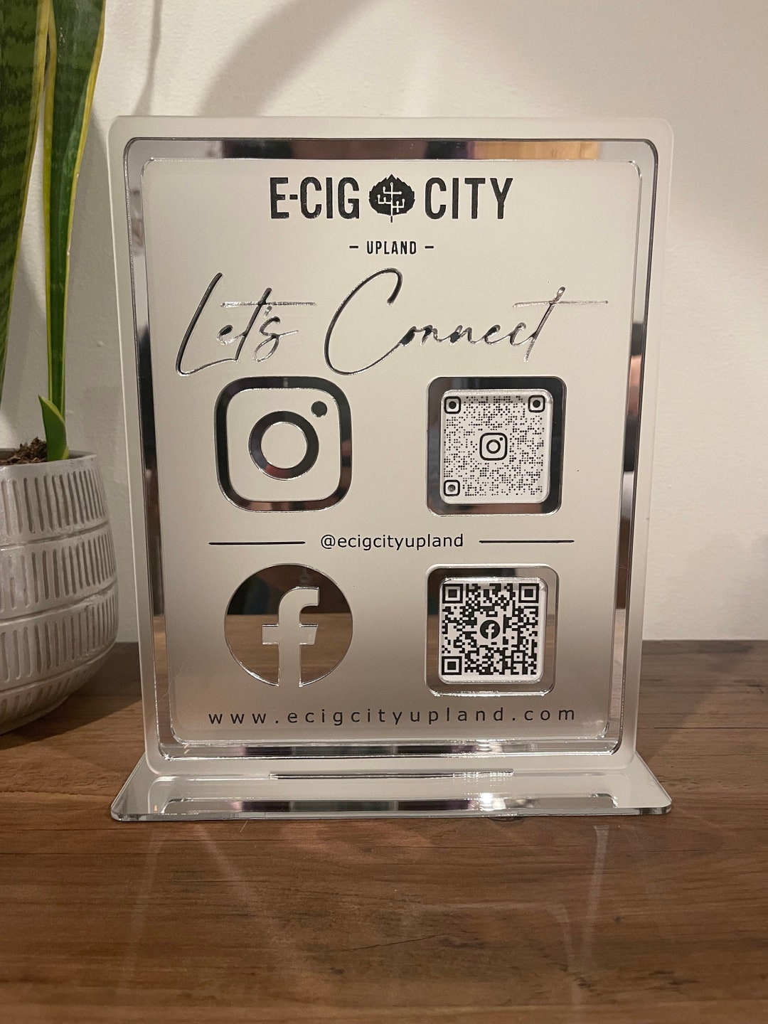 Custom 8x10 QR Code Sign, Double-layered Acrylic Business Sign With ...