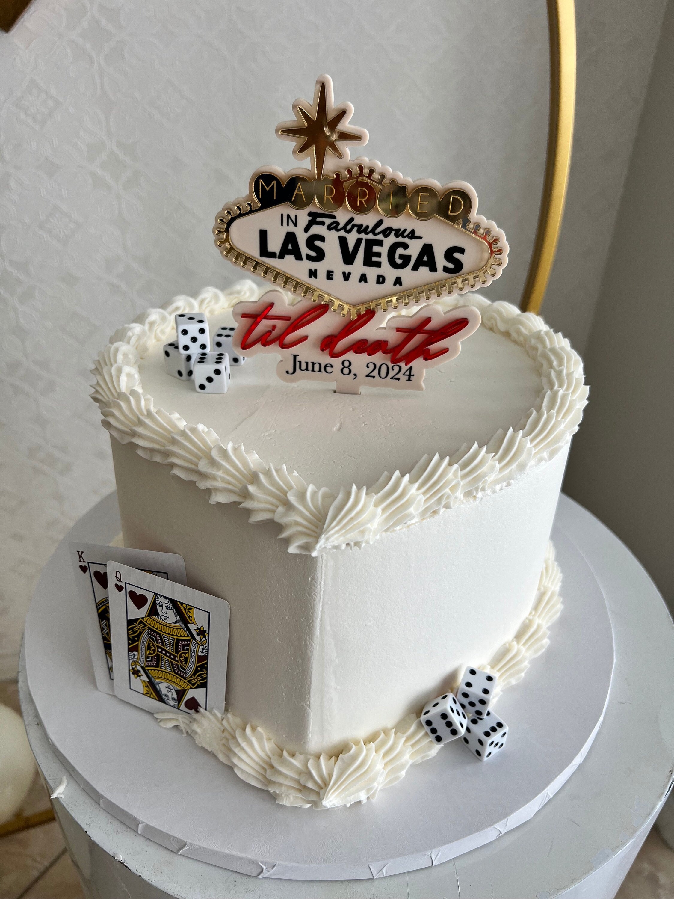 Las Vegas Wedding Cake Topper- Acrylic Wedding Cake Decor- Whimsical ...