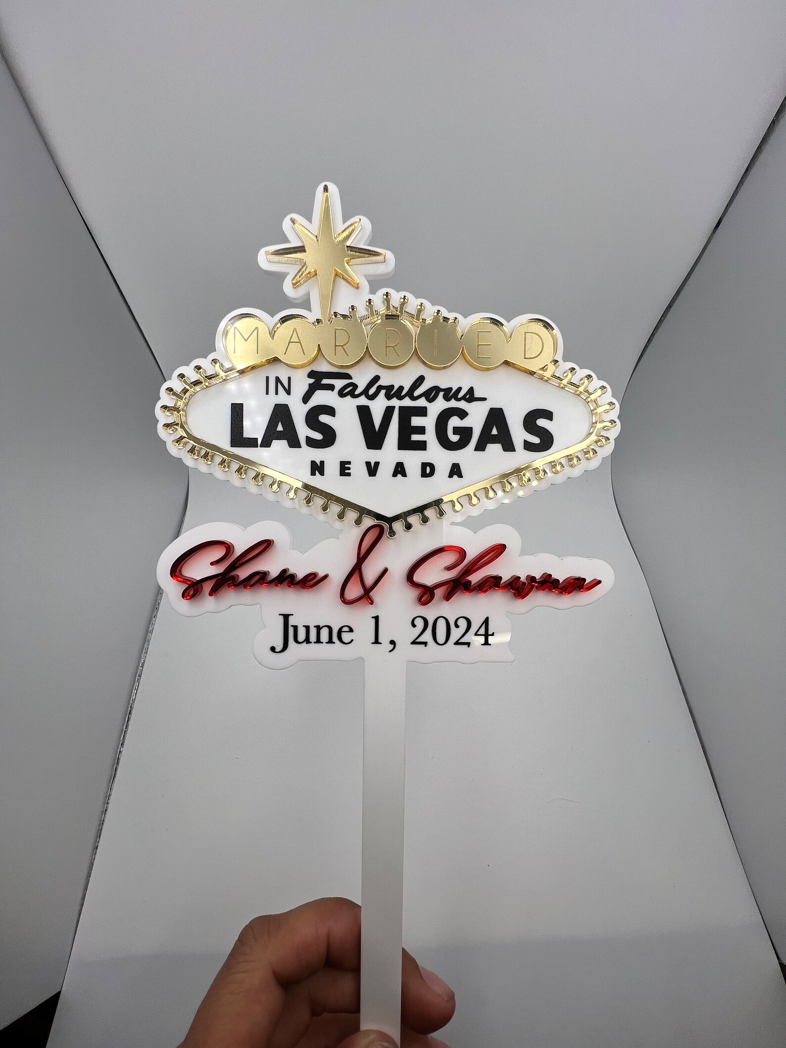 Las Vegas Wedding Cake Topper - Acrylic Casino Theme Decor - Etsy