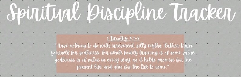 Spiritual Discipline Tracker Printable PDF - Etsy