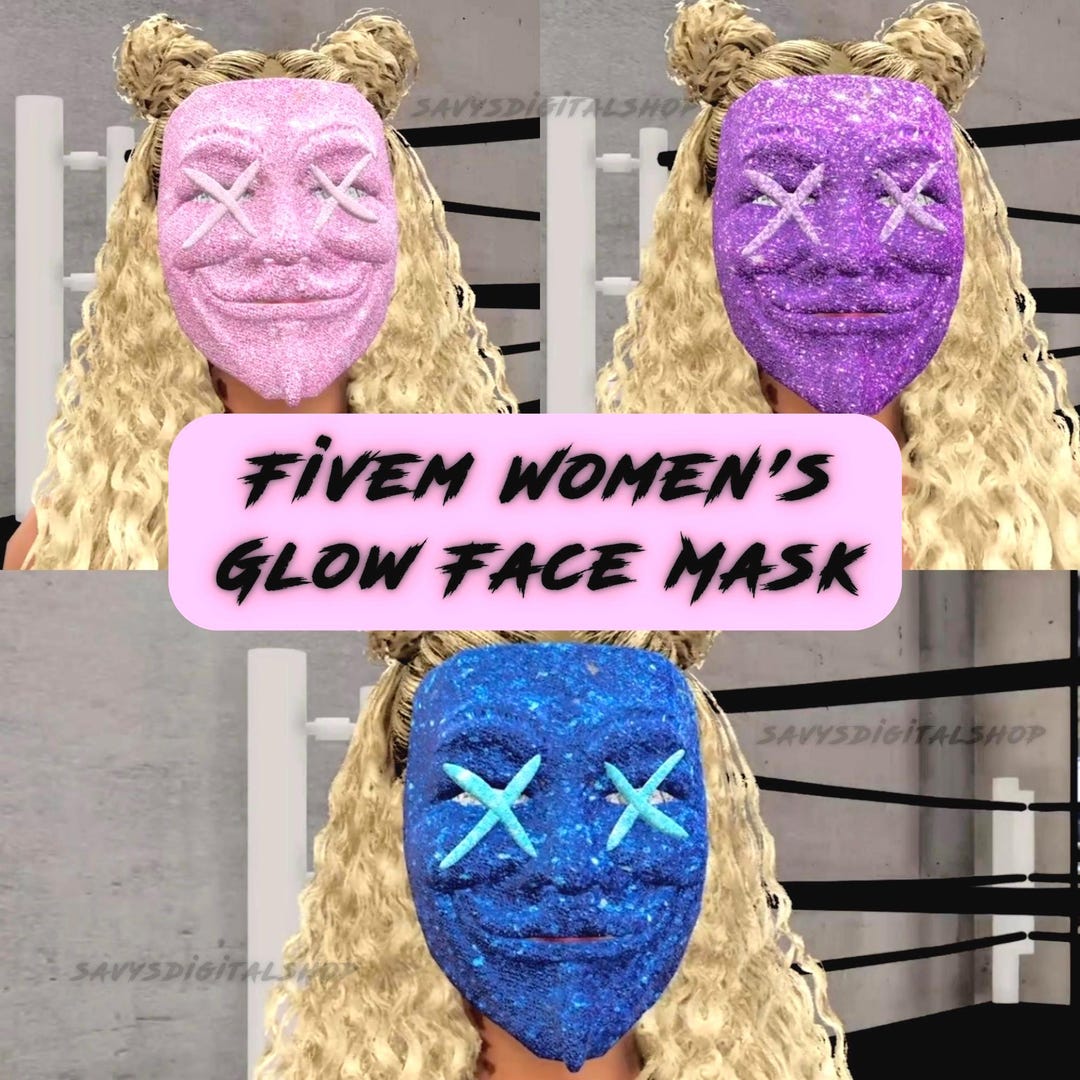 Fivem Women’s Diamond Effect Face Mask (pink,purple, and Blue) - Etsy