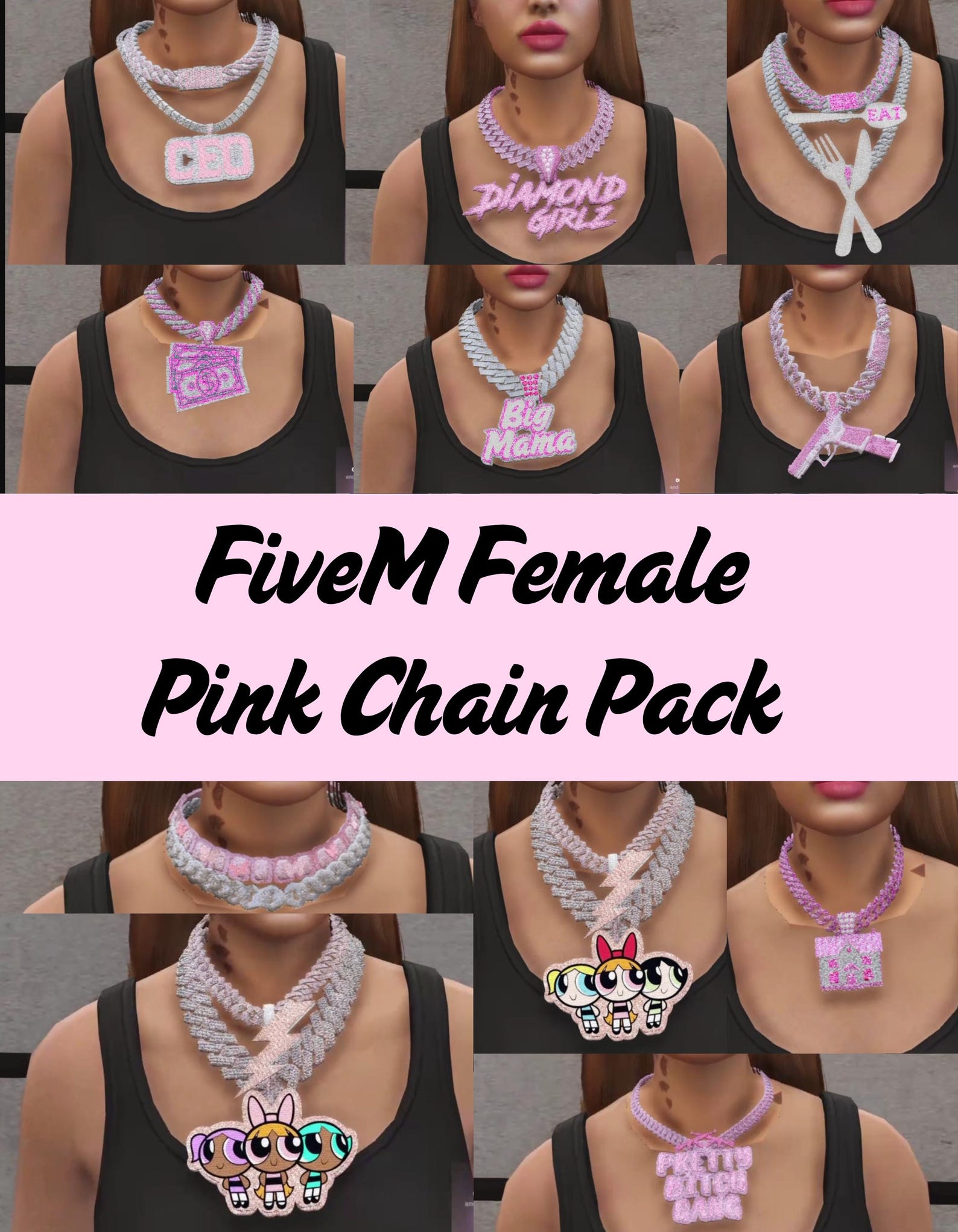 Fivem Female Pink Chain Pack - Etsy