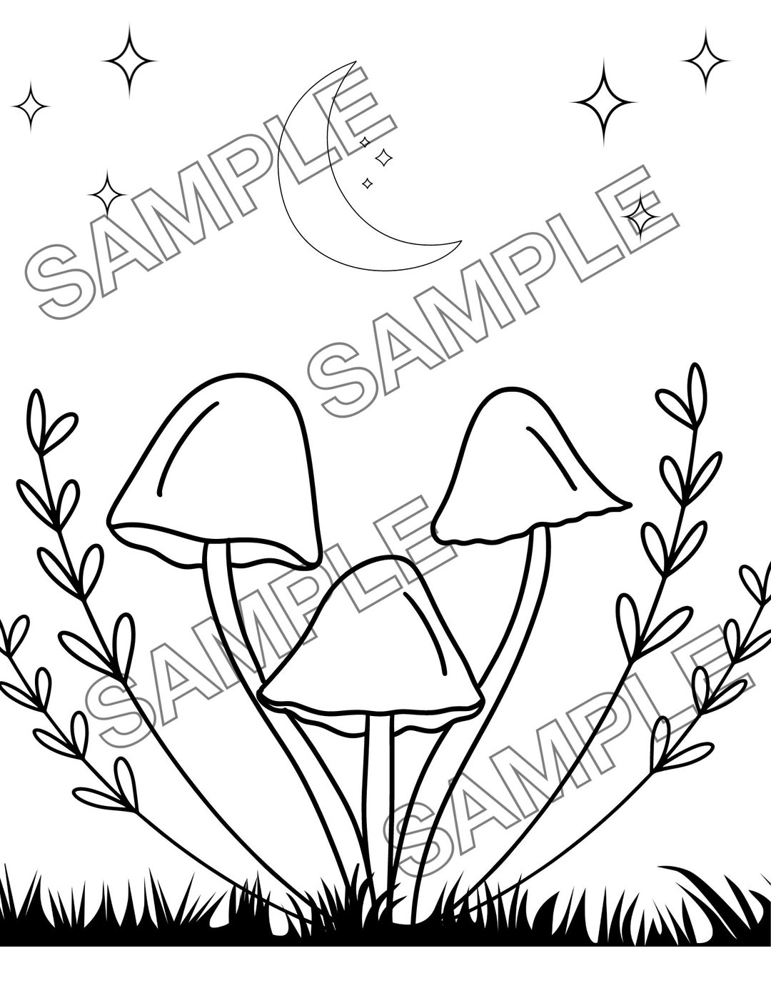 Mushroom Coloring Book Digital Download - Etsy