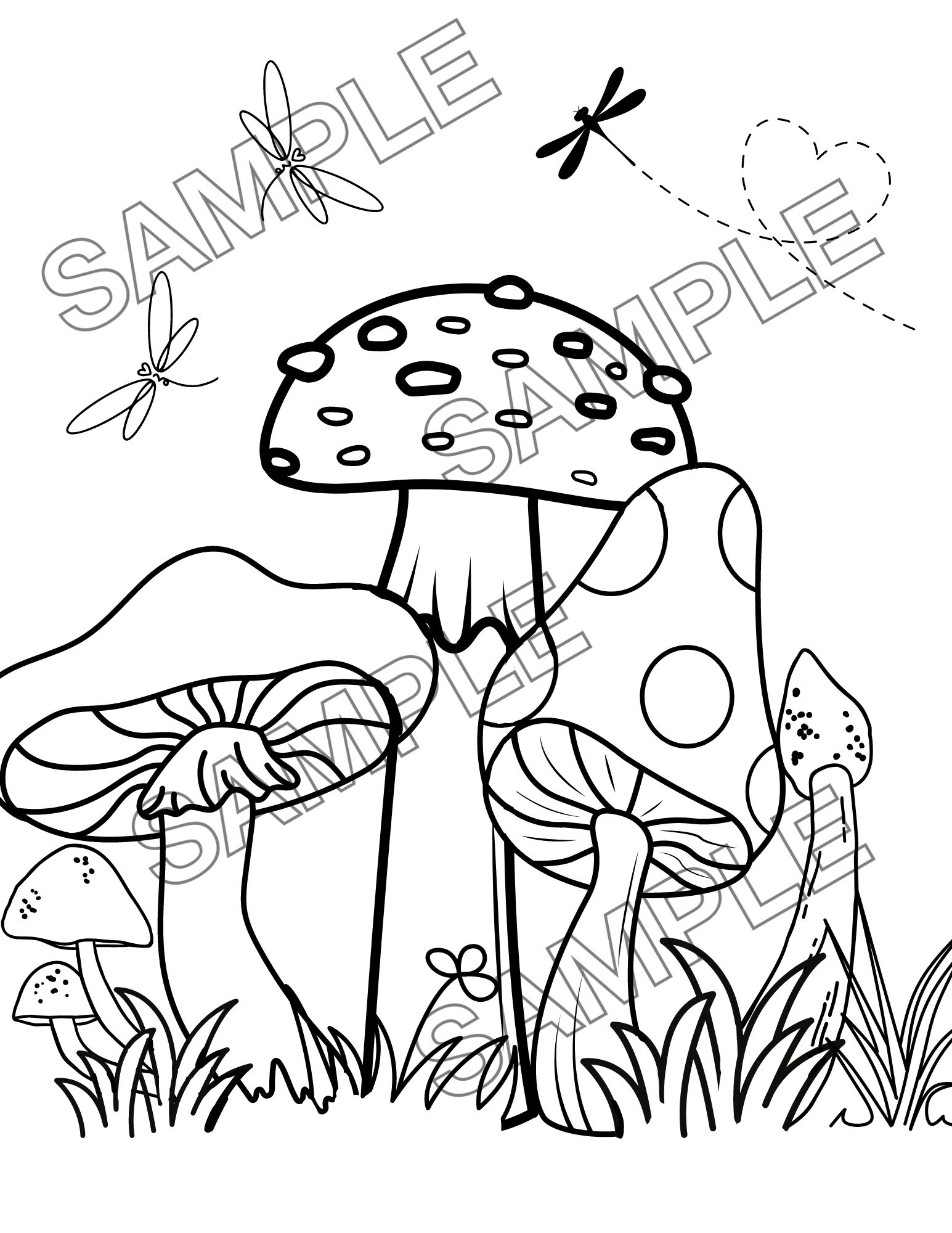Mushroom Coloring Book Digital Download - Etsy