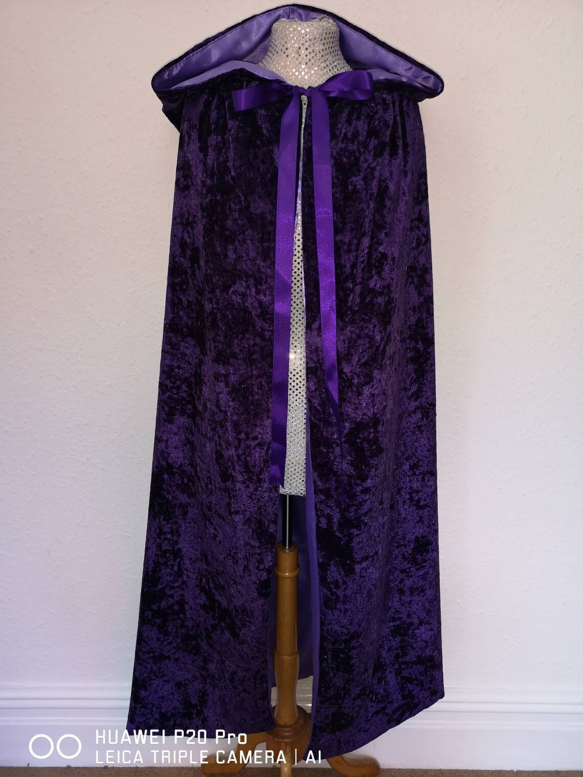 Wizard Cape purple with one pocket Hood Pagan which | Etsy