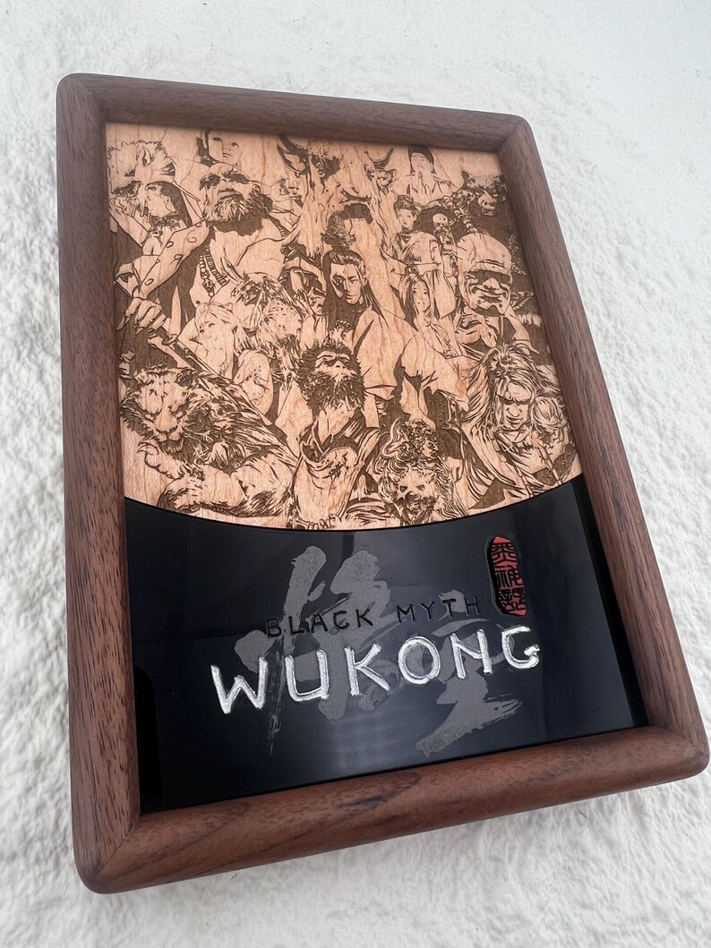 Black Myth Wukong Game Craft Art Frame Gaming Room Wood Engraving Gift ...