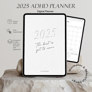 2025 ADHD Digital Dated Planner, Minimalist Focus Goals Goodnotes ...