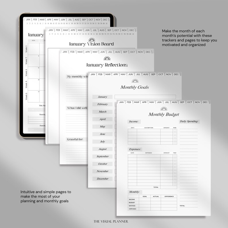 2025 ADHD Digital Dated Planner, Minimalist Focus Goals Goodnotes ...