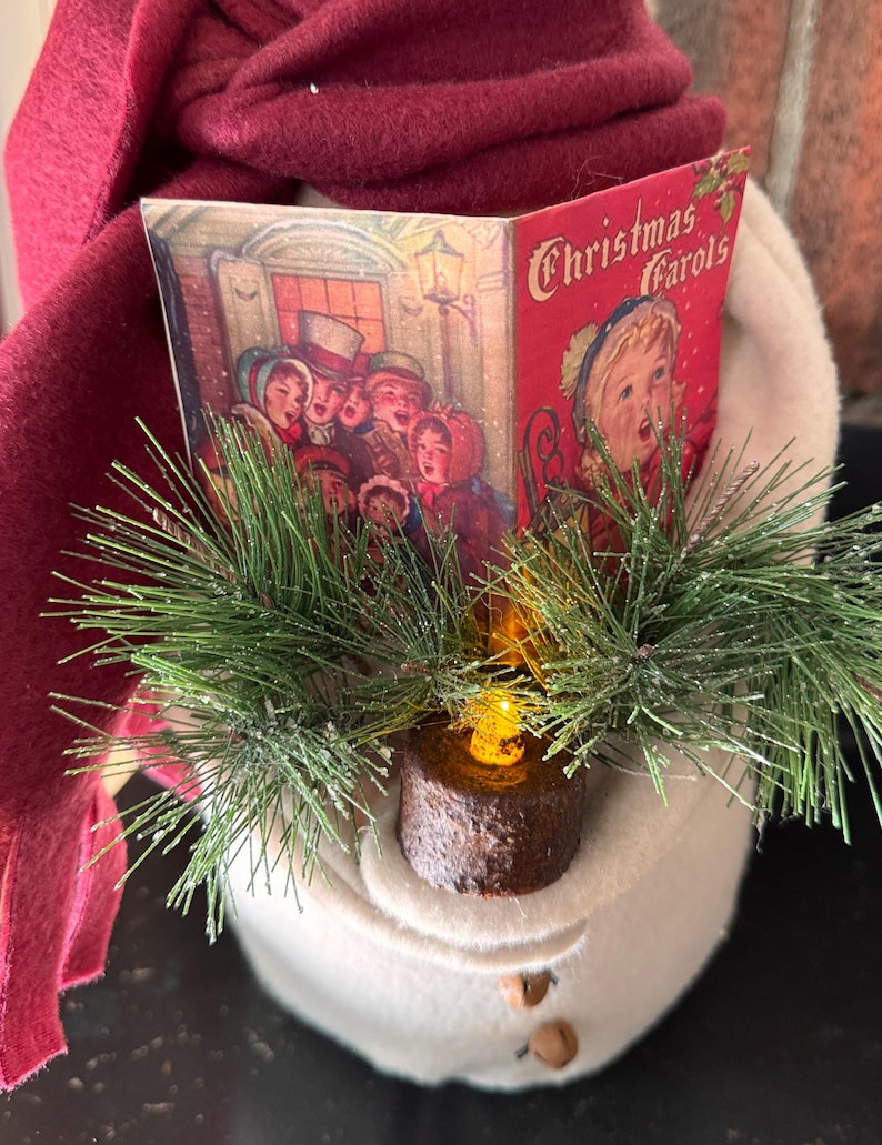 Primitive Caroling Snowman - Etsy