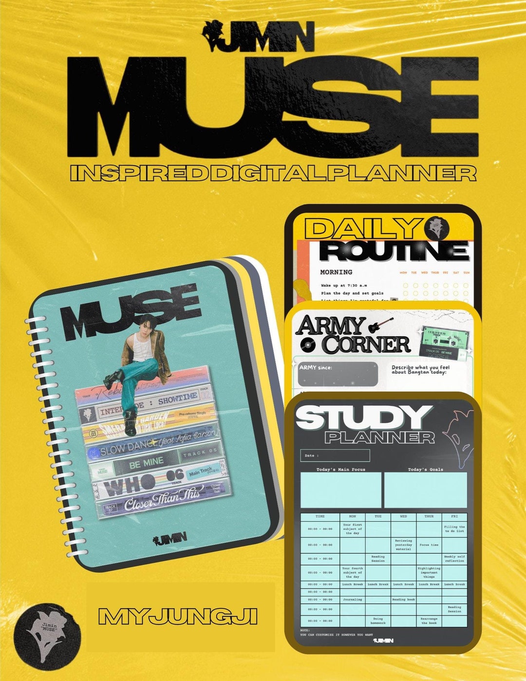 BTS Bangtan MUSE by JIMIN Inspired Digital Journal Planner Goodnotes ...
