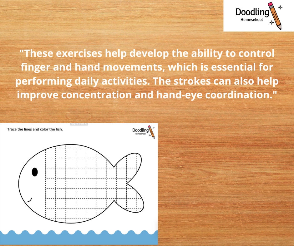 Trace the Lines and Color the Fish/pdf File/easy to Print/letter-sized ...