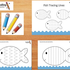 Trace the Lines and Color the Fish/pdf File/easy to Print/letter-sized ...