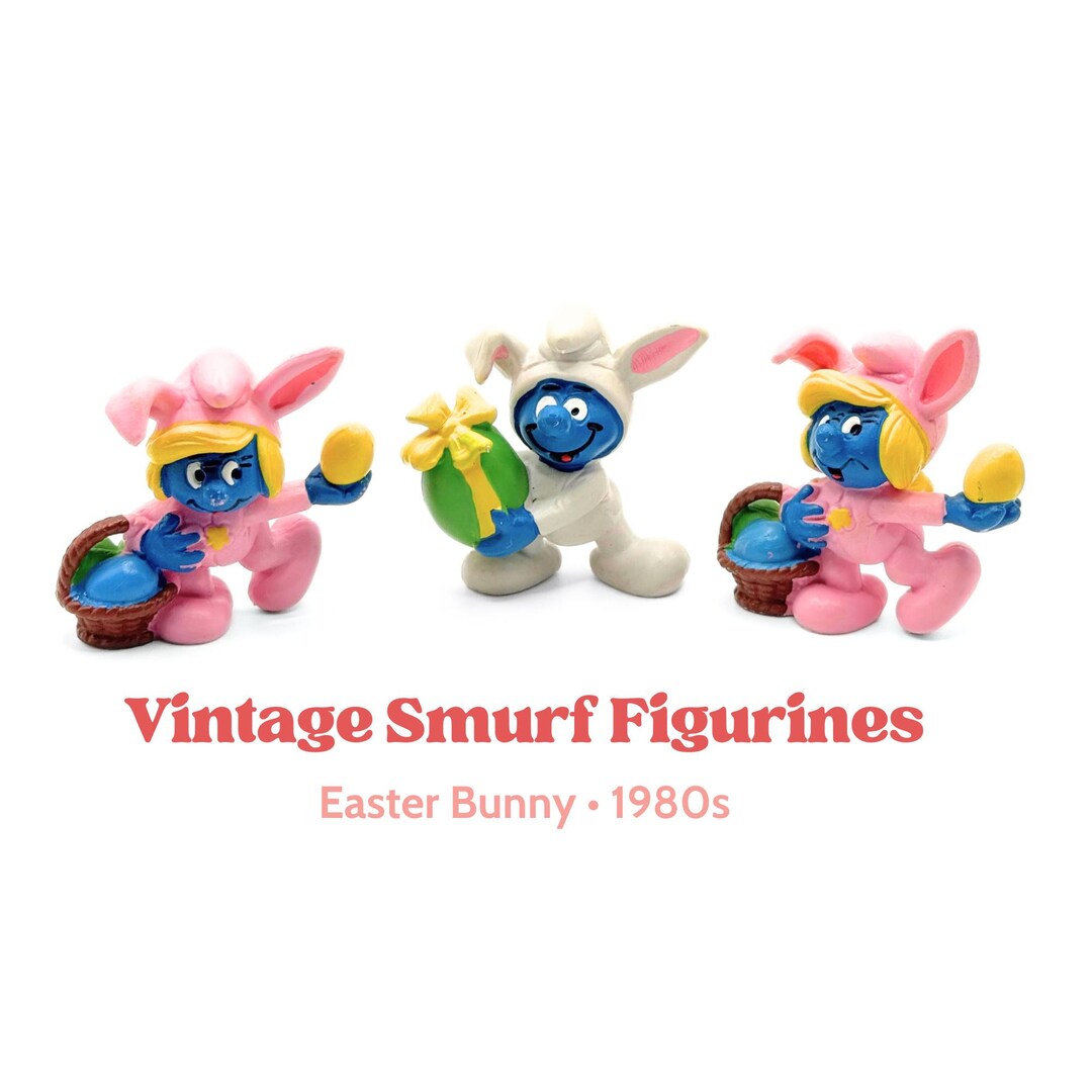 Vintage Smurf Figurines 1980s Pick One, Easter Bunny, Rabbit, Smurfette ...