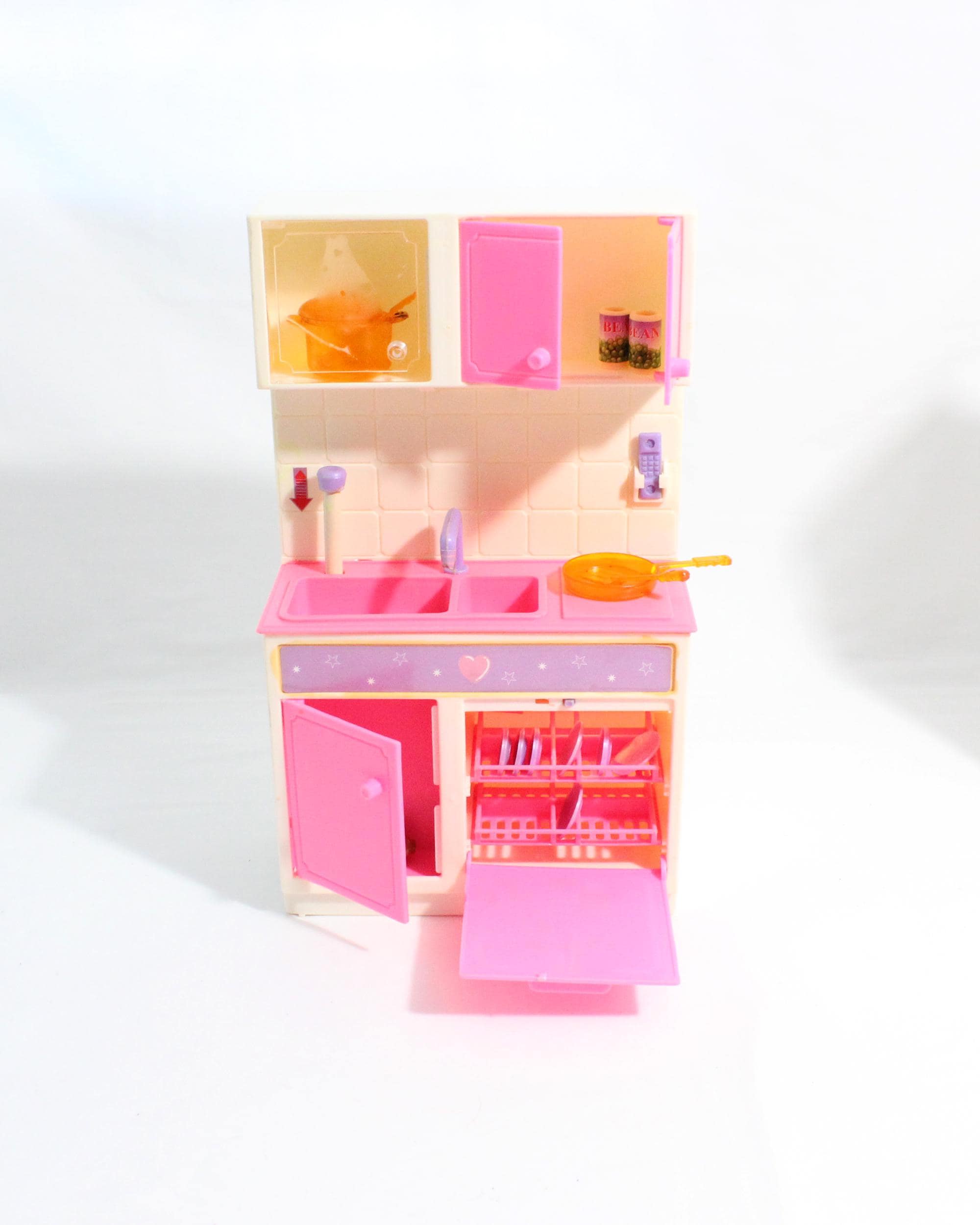 Pink 3-piece Barbie Kitchen Set | Goldlok, Doll Furniture, Kitchen Play ...