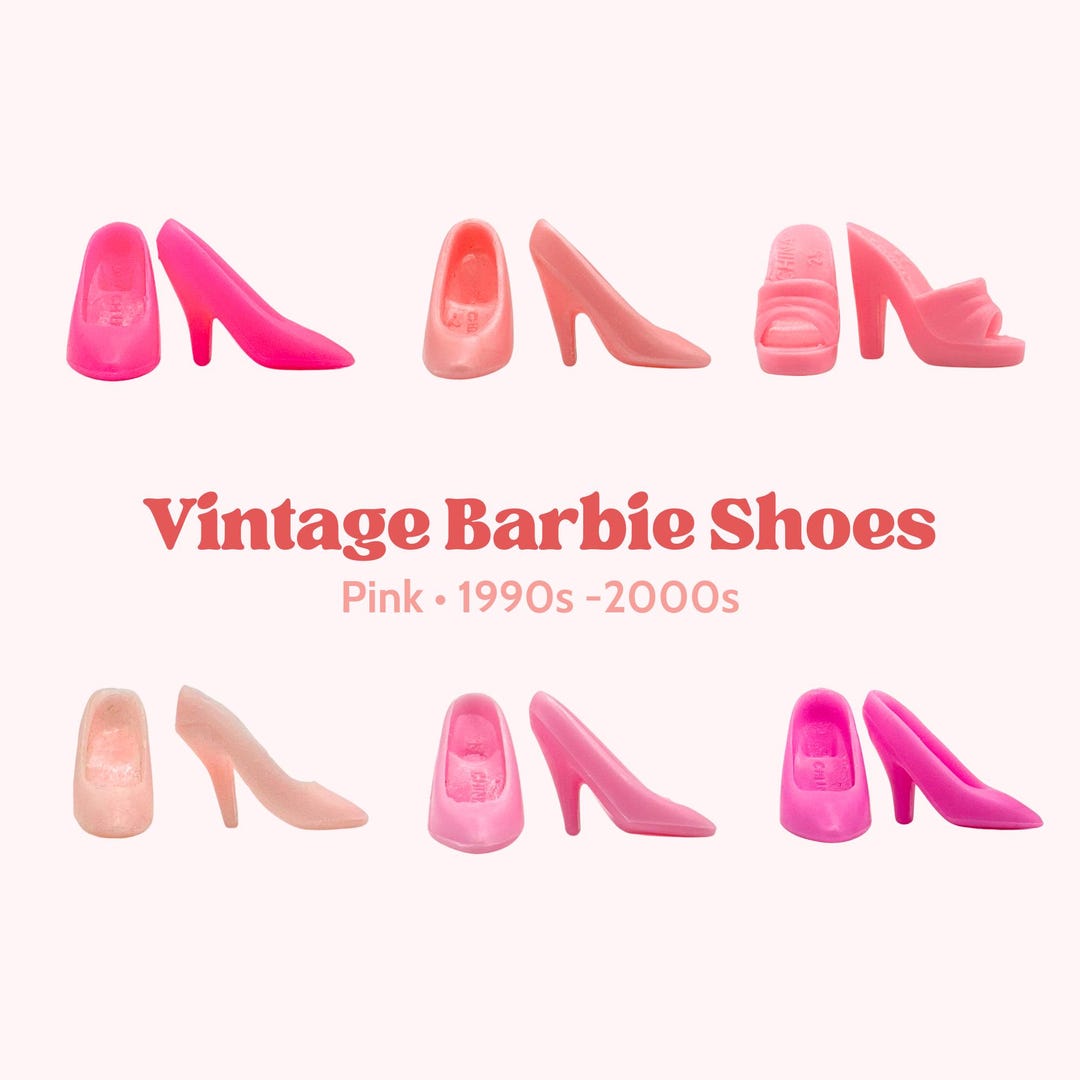 Vintage Pink Barbie Shoes | 1990s-2000s Mattel Accessories - Etsy
