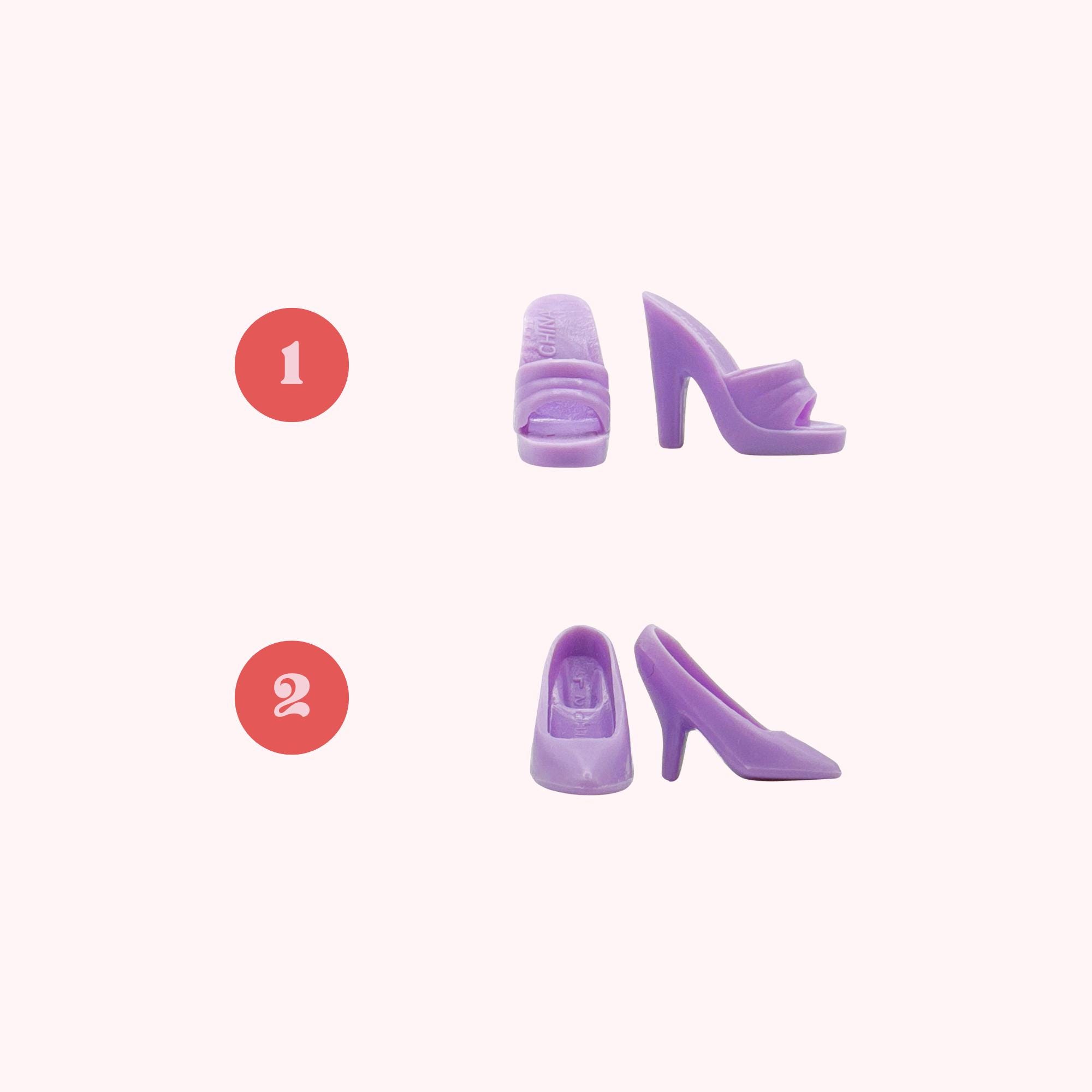Purple Barbie Shoes | Vintage Shoes, Barbie Heals, Mattel, Doll Clothes ...