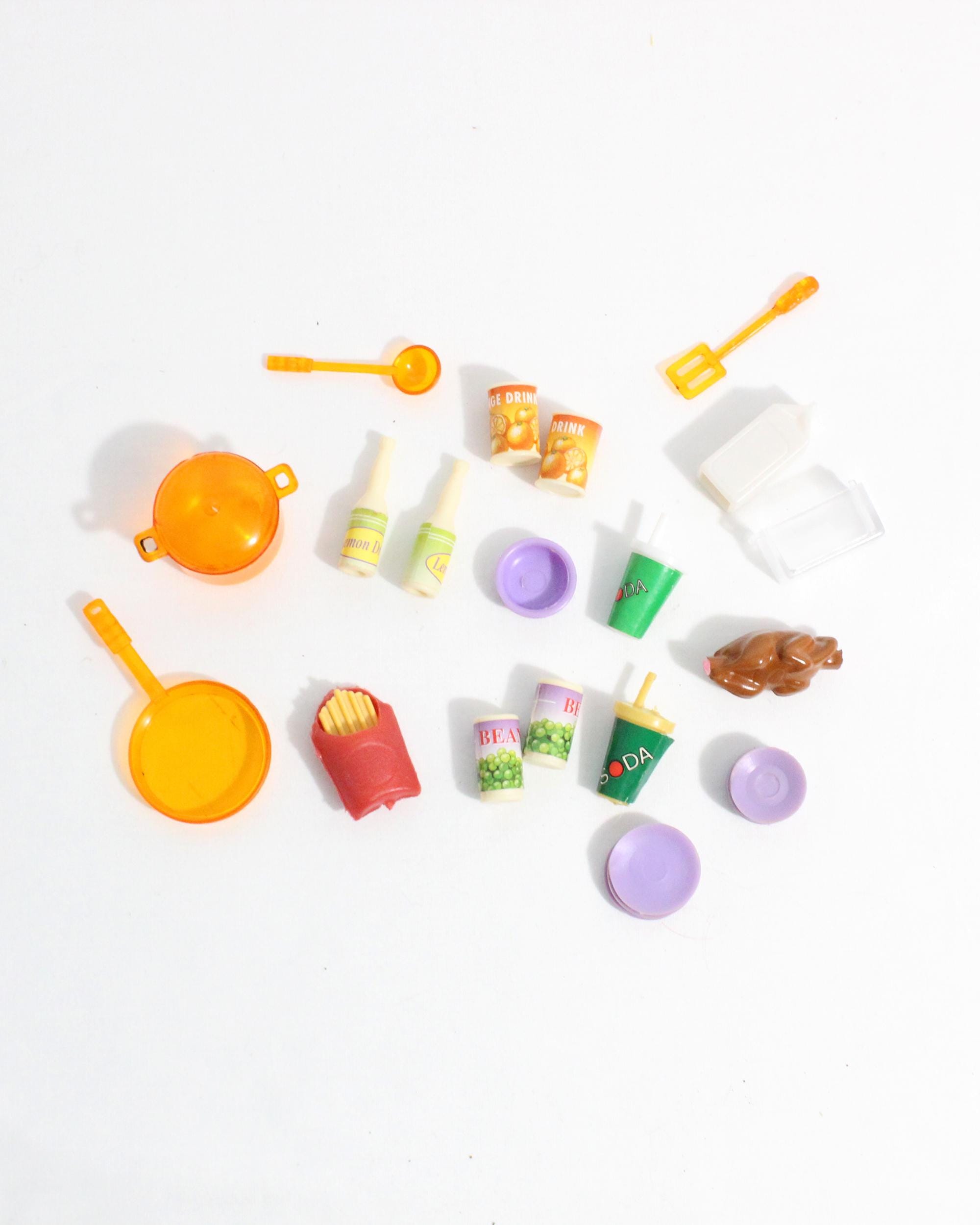 Pink 3-piece Barbie Kitchen Set | Goldlok, Doll Furniture, Kitchen Play ...