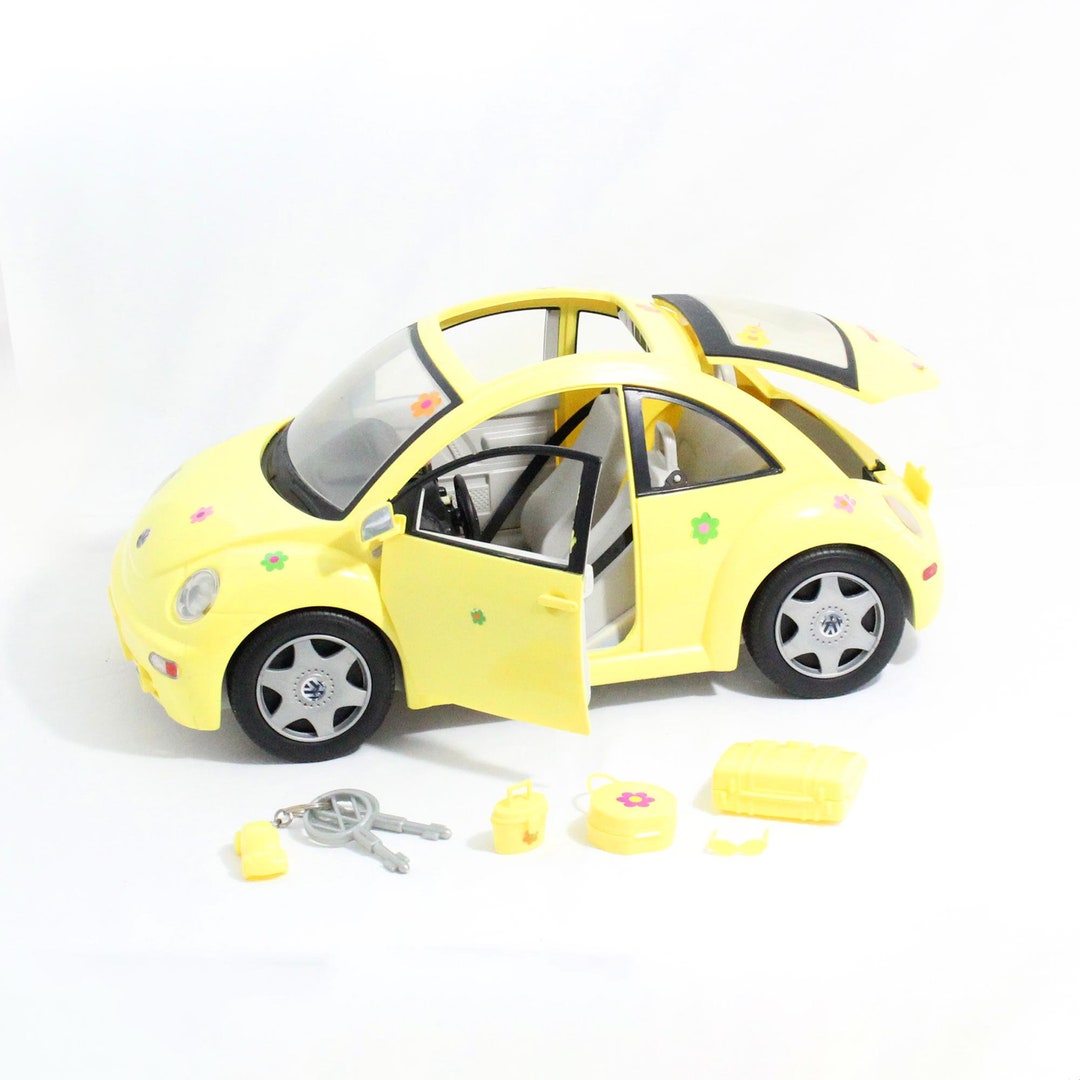 Yellow Barbie Volkswagen Beetle 2000 Mattel, Barbie Car, Doll Vehicle ...