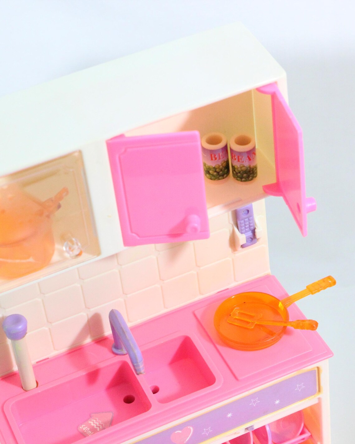Pink 3-piece Barbie Kitchen Set | Goldlok, Doll Furniture, Kitchen Play ...