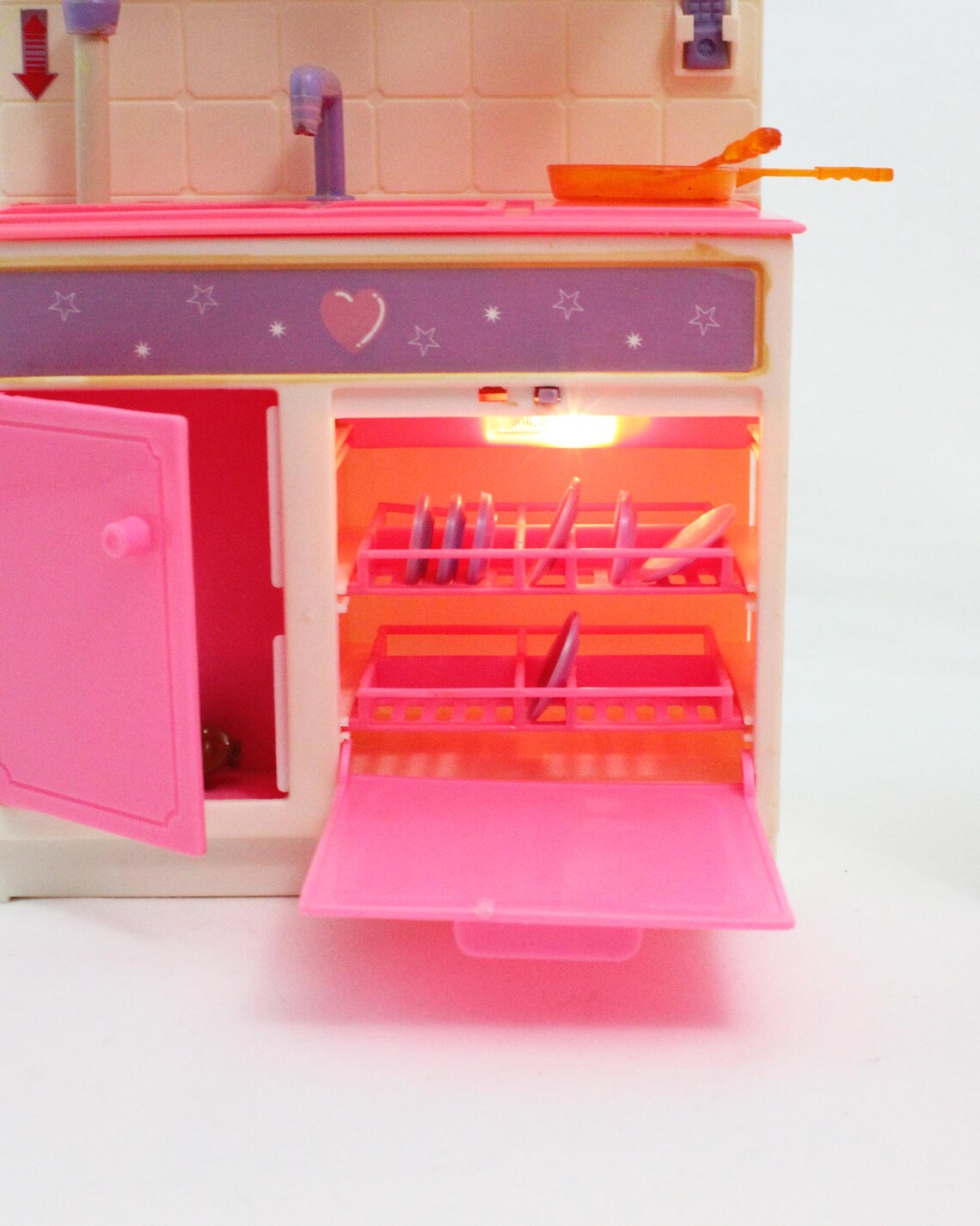 Pink 3-piece Barbie Kitchen Set | Goldlok, Doll Furniture, Kitchen Play ...