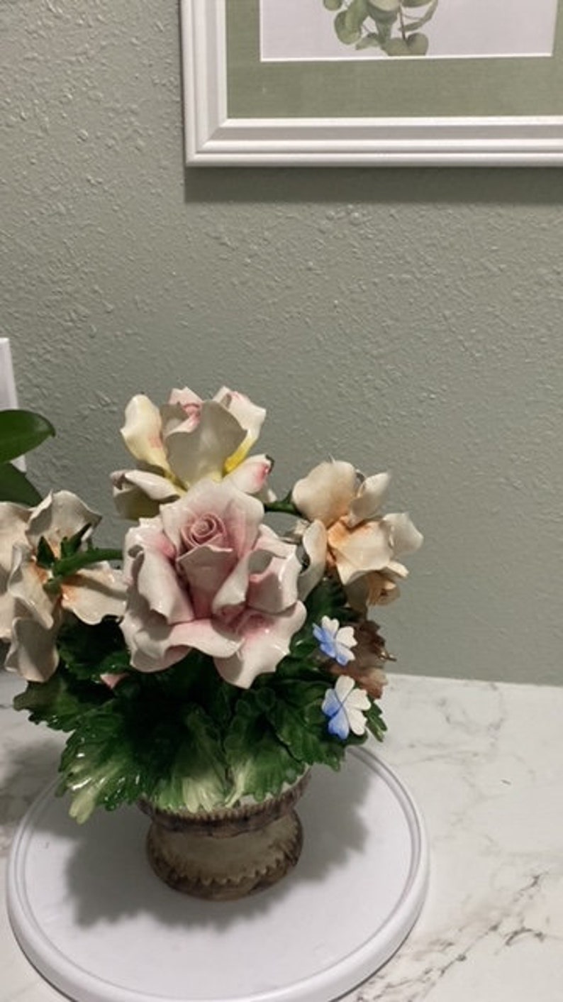 Vintage Genuine Capodimonte Porcelain Large Flower Basket-made in Italy ...