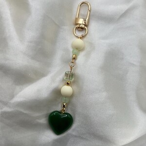 Heart Shaped Jade Inspired Keychain. Jade Keychains, Bag Charm, Purse ...