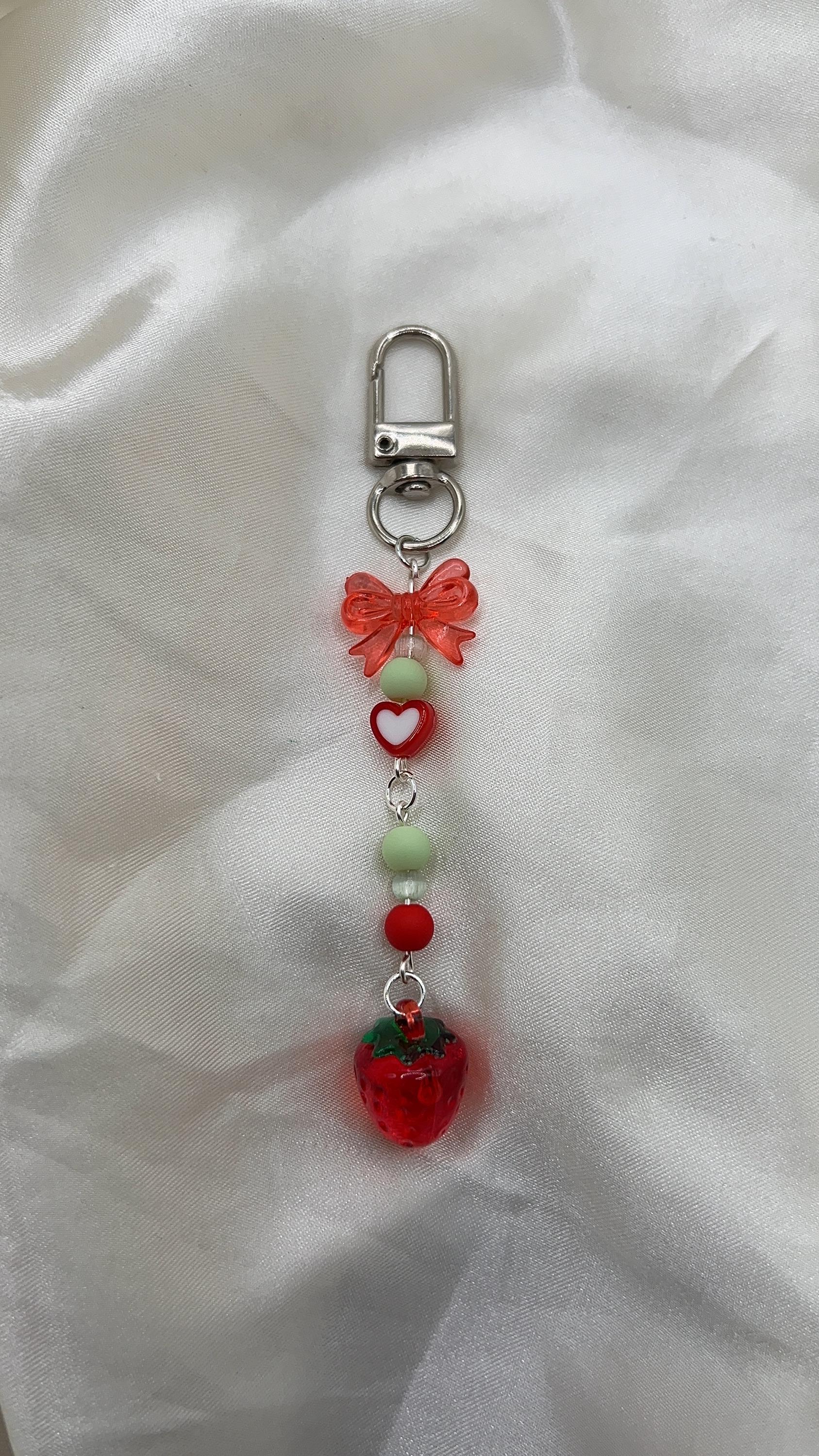 Beaded Cherry/ Strawberry Key Chains. Fruit Inspired Key Chains ...