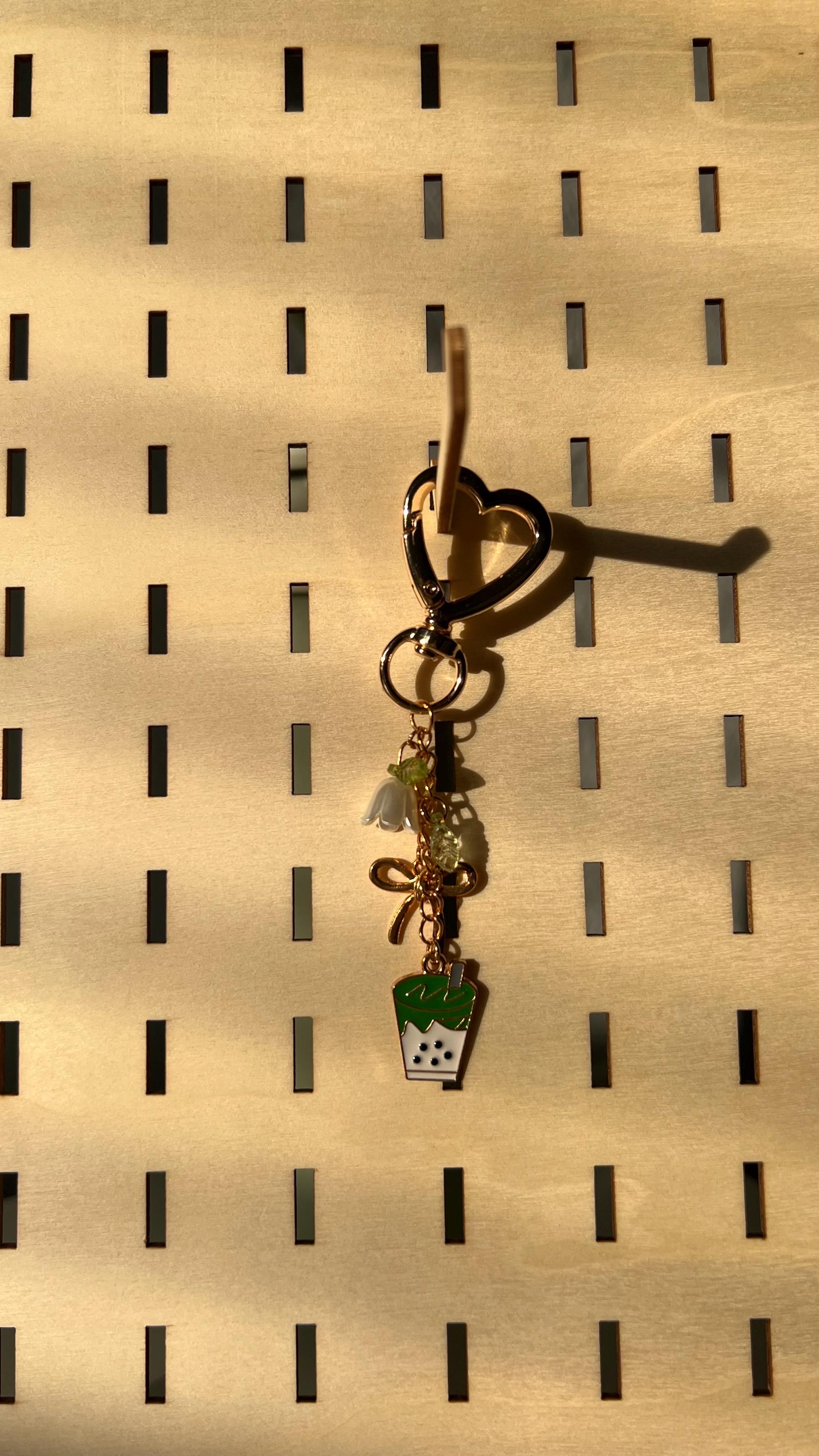 Matcha Bubble Tea Owala Charm, Matcha Bubble Tea Charm With Gold Bow ...