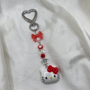 Hello Kitty Key Chain/ Charm With Pendant. Hello Kitty Beaded Key Chain ...