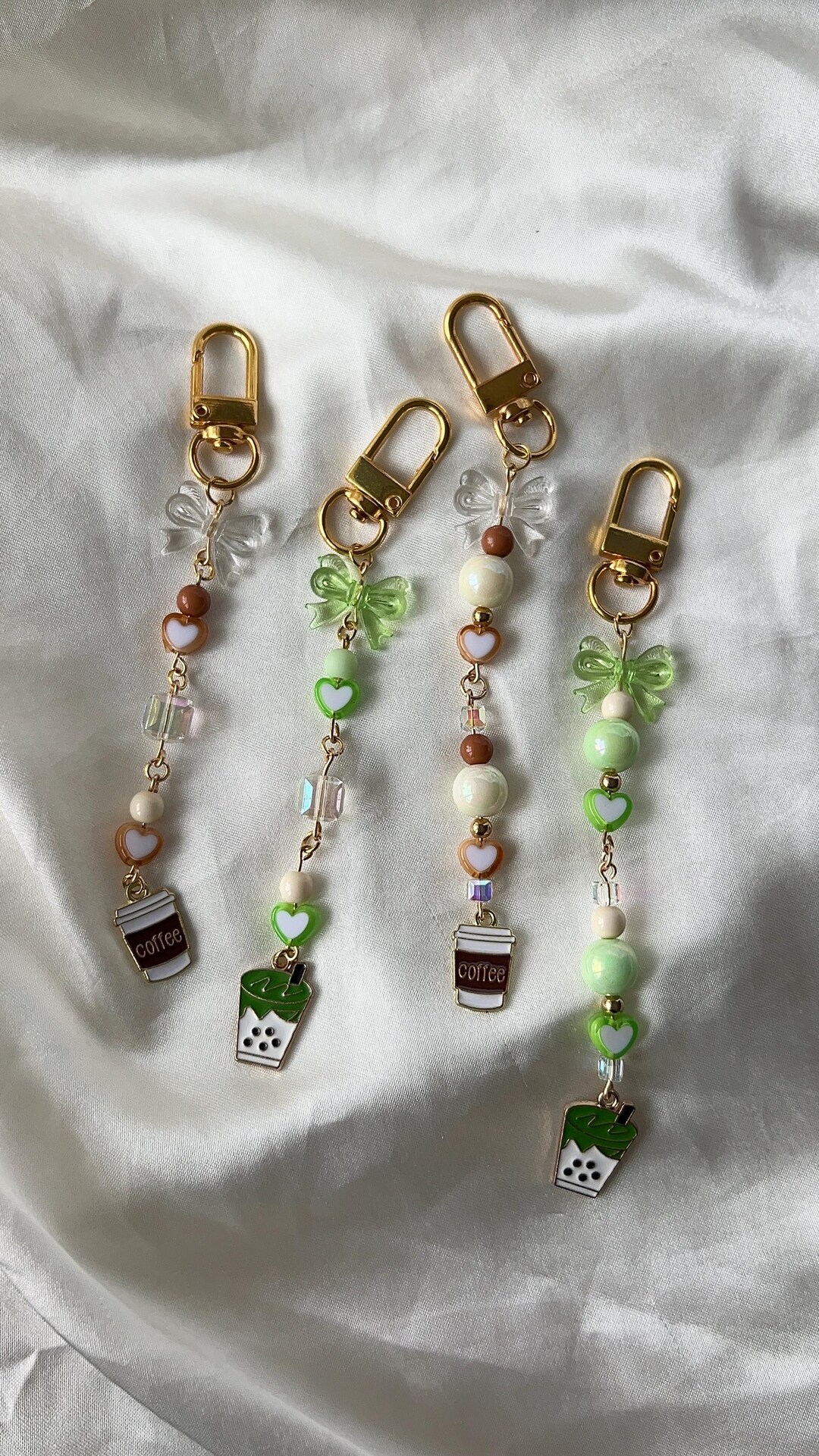 Coffee/ Matcha Boba Tea Keychain. Bag Key Chain. Coffee Key Chain ...