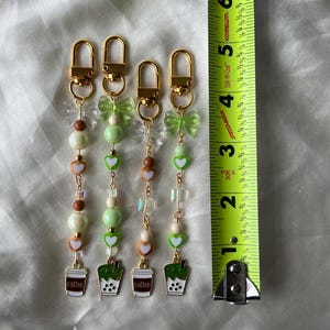 Coffee/ Matcha Boba Tea Keychain. Bag Key Chain. Coffee Key Chain ...