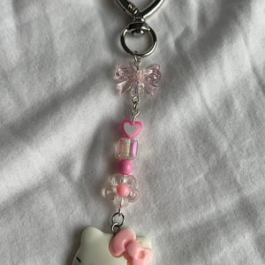 Hello Kitty Key Chain/ Charm With Pendant. Hello Kitty Beaded Key Chain ...