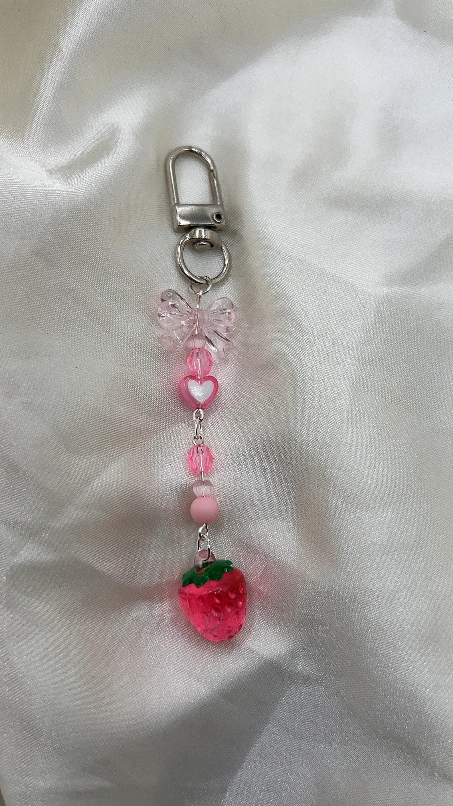 Beaded Cherry/ Strawberry Key Chains. Fruit Inspired Key Chains ...