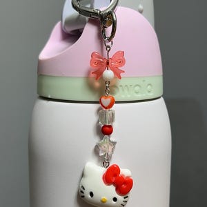 Hello Kitty Key Chain/ Charm With Pendant. Hello Kitty Beaded Key Chain ...