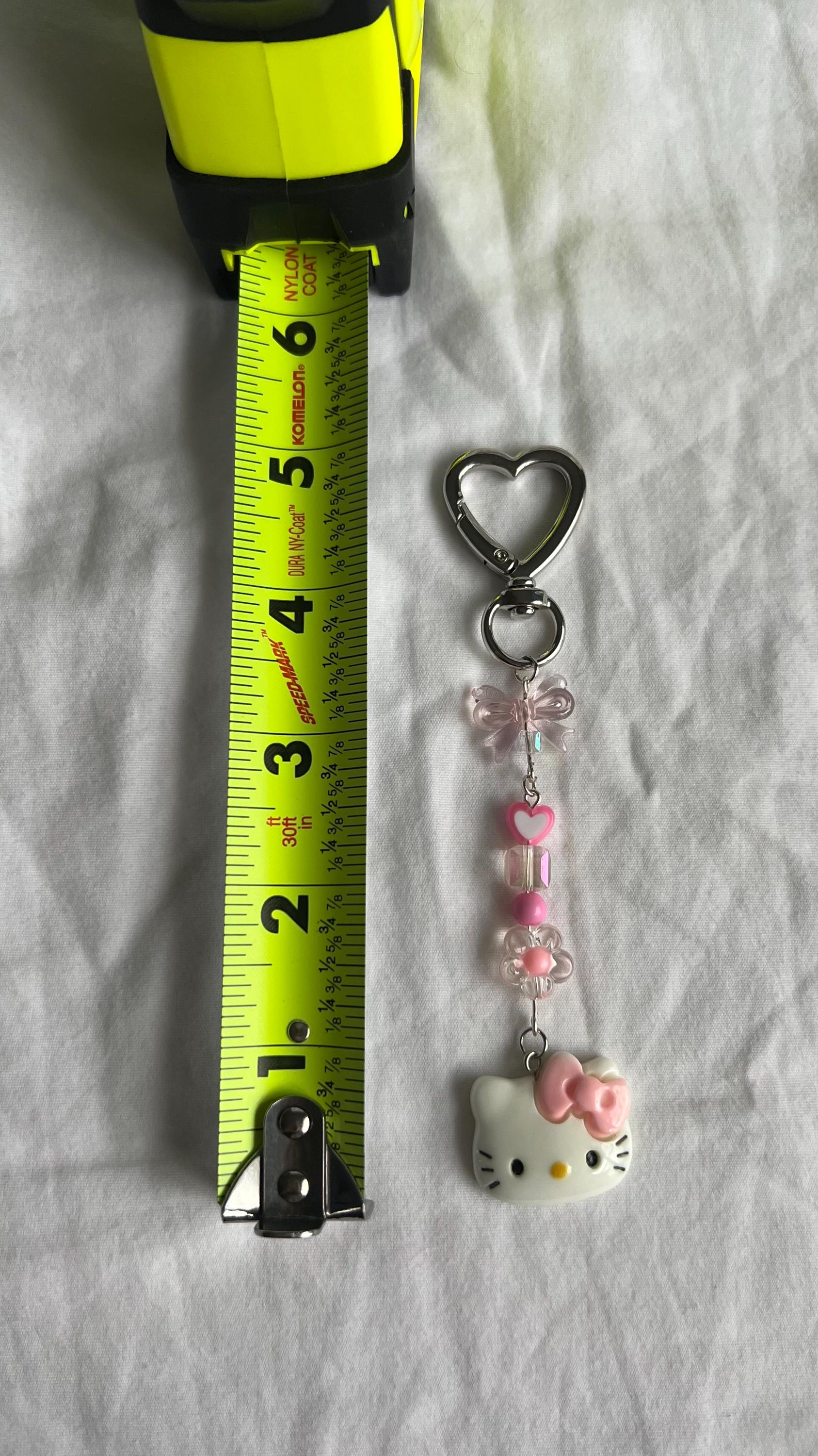 Hello Kitty Key Chain/ Charm With Pendant. Hello Kitty Beaded Key Chain ...