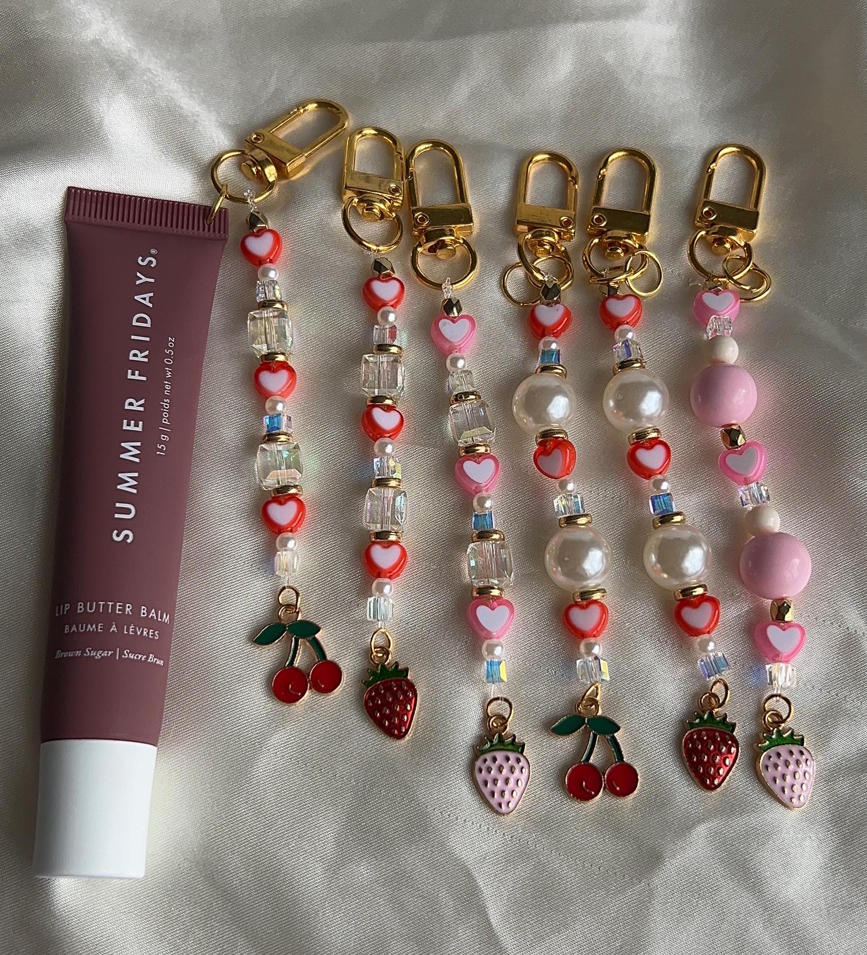 Cherry Lip Gloss Key Chains. Strawberry Lip Gloss Key Chain. Fruit ...