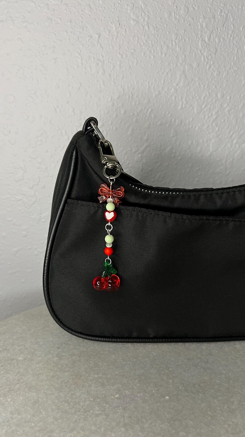 Beaded Cherry/ Strawberry Key Chains. Fruit Inspired Key Chains ...