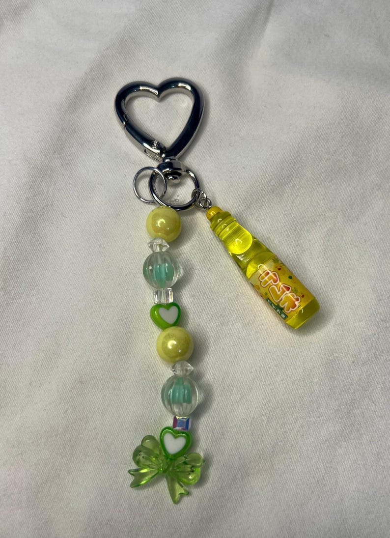 Kawaii Ramune Inspired Lip Gloss Keychain With Cute Acrylic Bow. Lip ...
