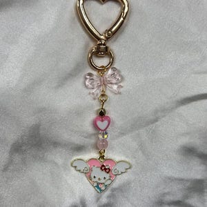 Cute Hello Kitty Key Chains With Gold Heart Clasp, Hello Kitty Key ...