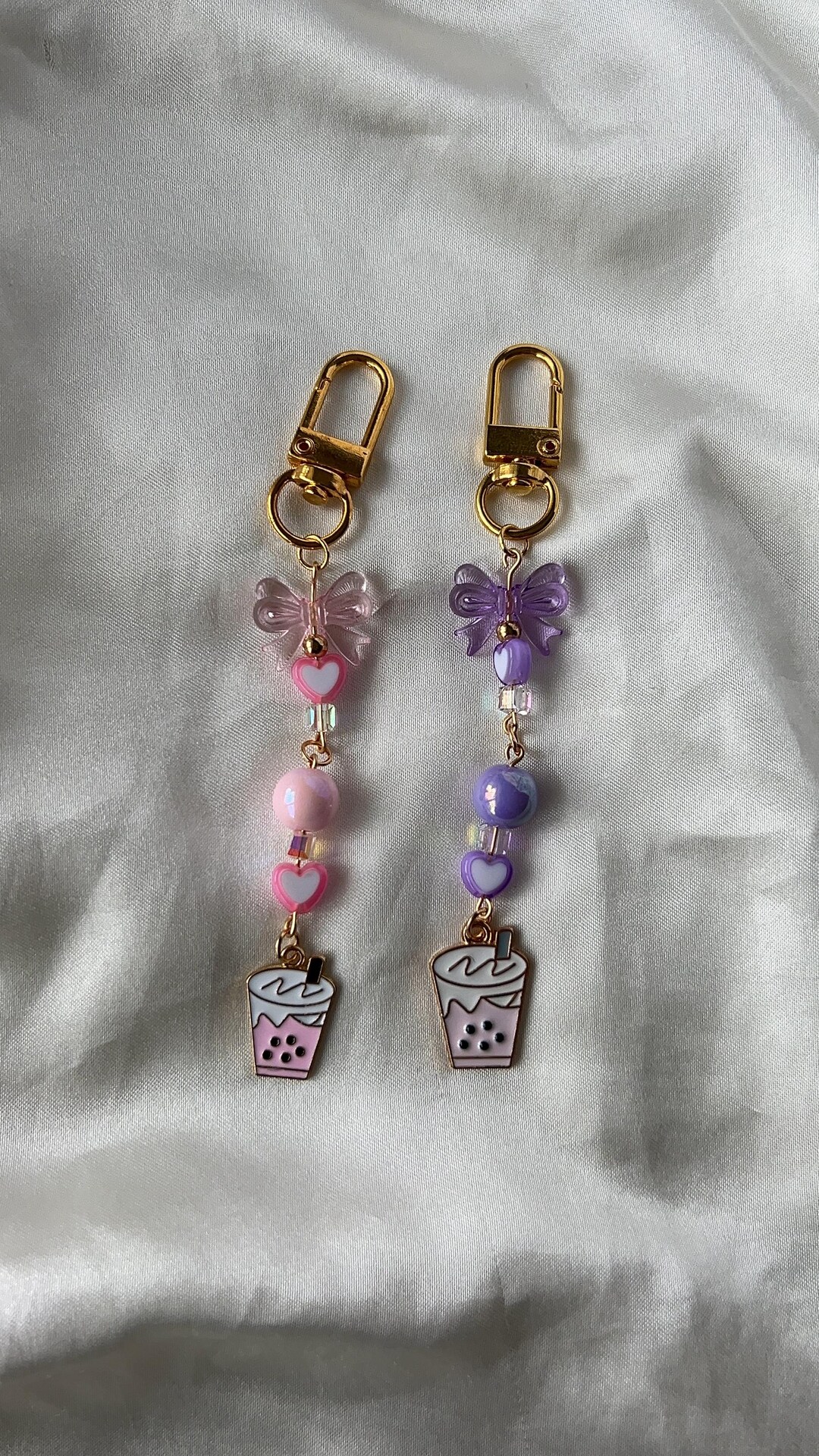 Boba Milk Tea Keychain/ Purse Chain. Bubble Milk Tea Key Chain. Kawaii ...