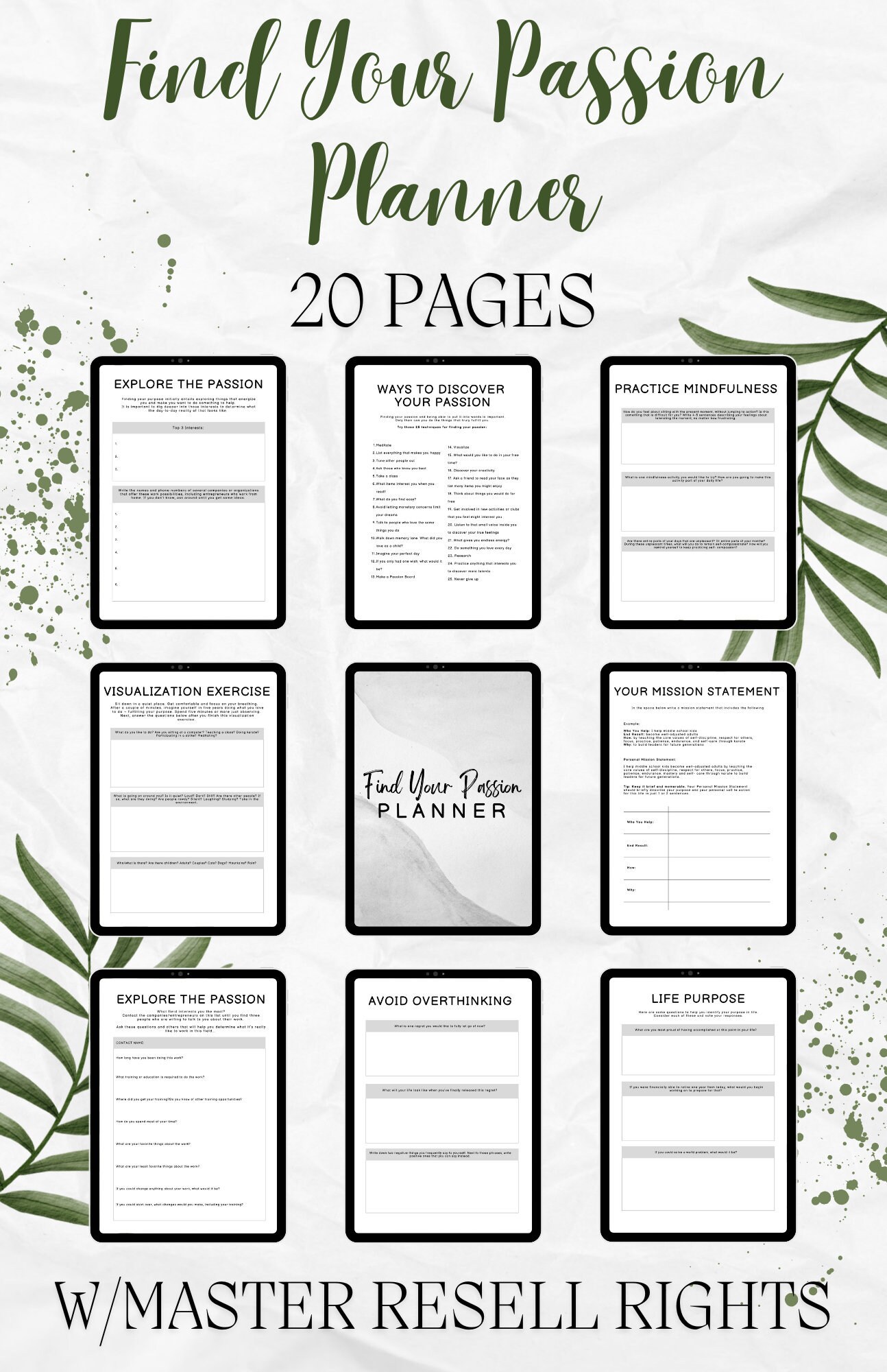 Find Your Passion Planner (personal Development Collection 1) - Etsy